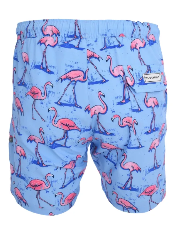 flamingo pattern shorts