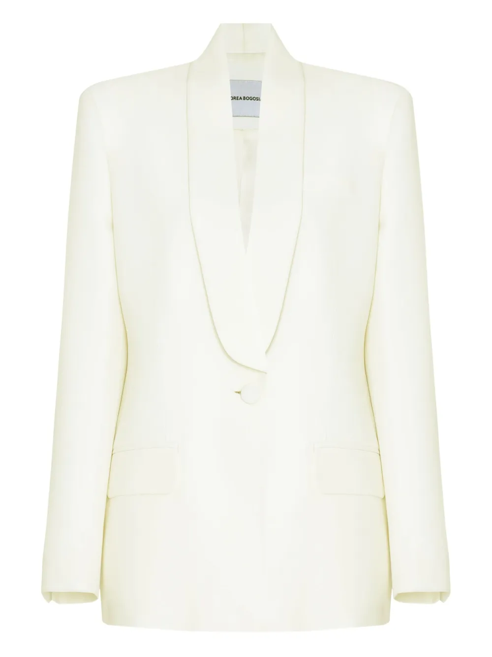 Andrea Bogosian Blazer Com Gola Xale e Abotoamento | Branco | FARFETCH BR