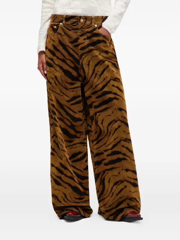 tiger print jeans