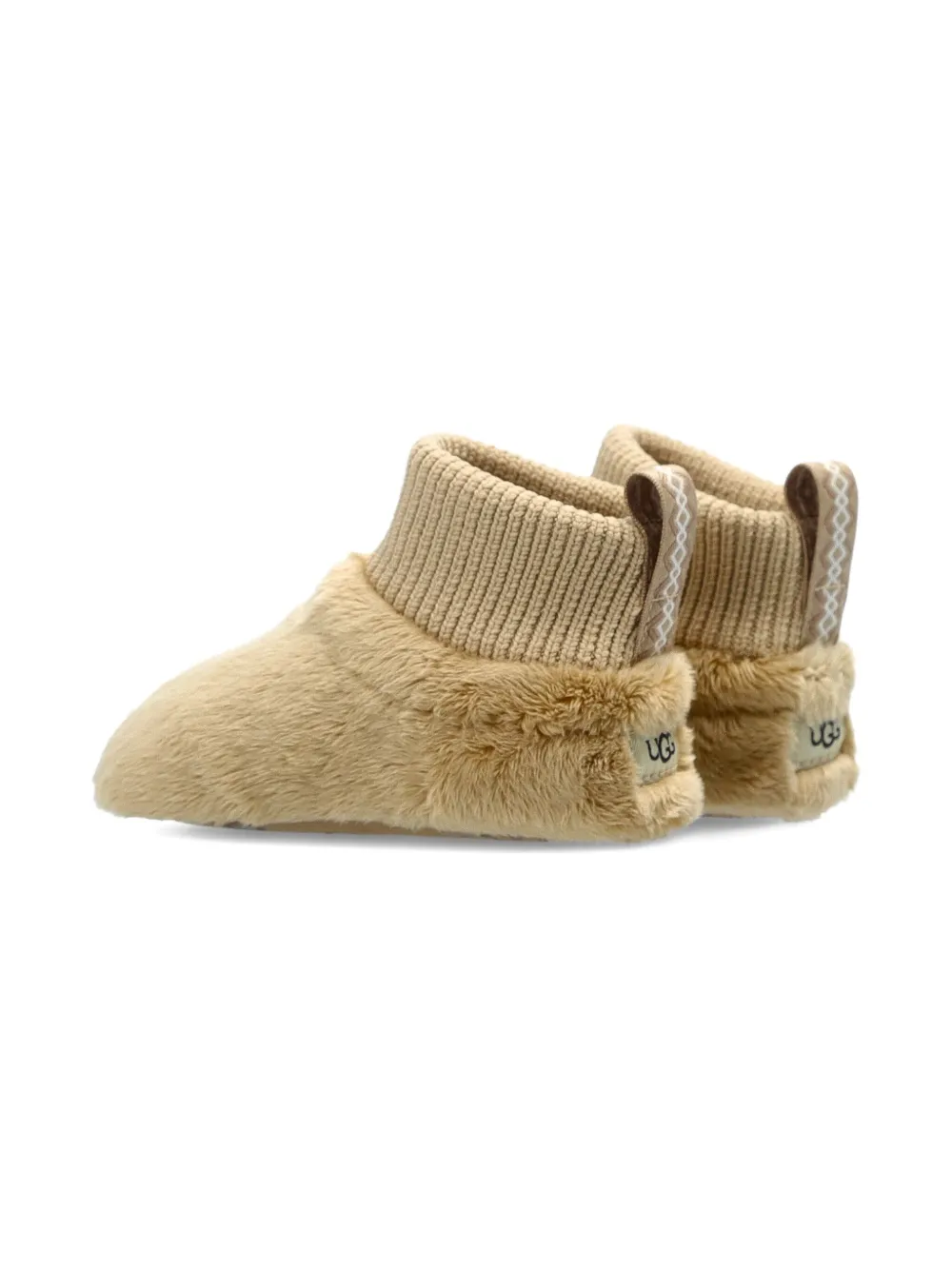UGG Kids Geribbelde laarzen van imitatiebont Beige - Schoenen.nl