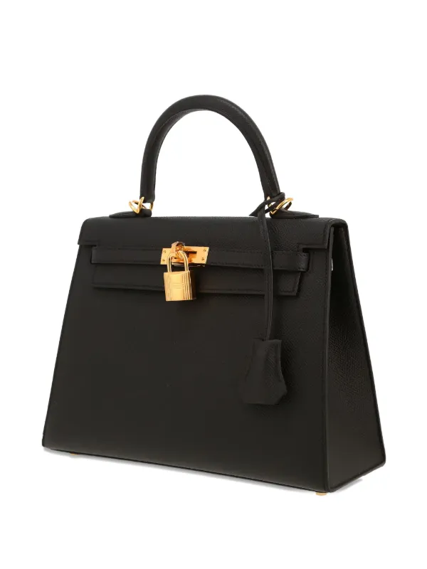 Hermès Pre-Owned ケリー 25 エプソン ハンドバッグ | ブラック