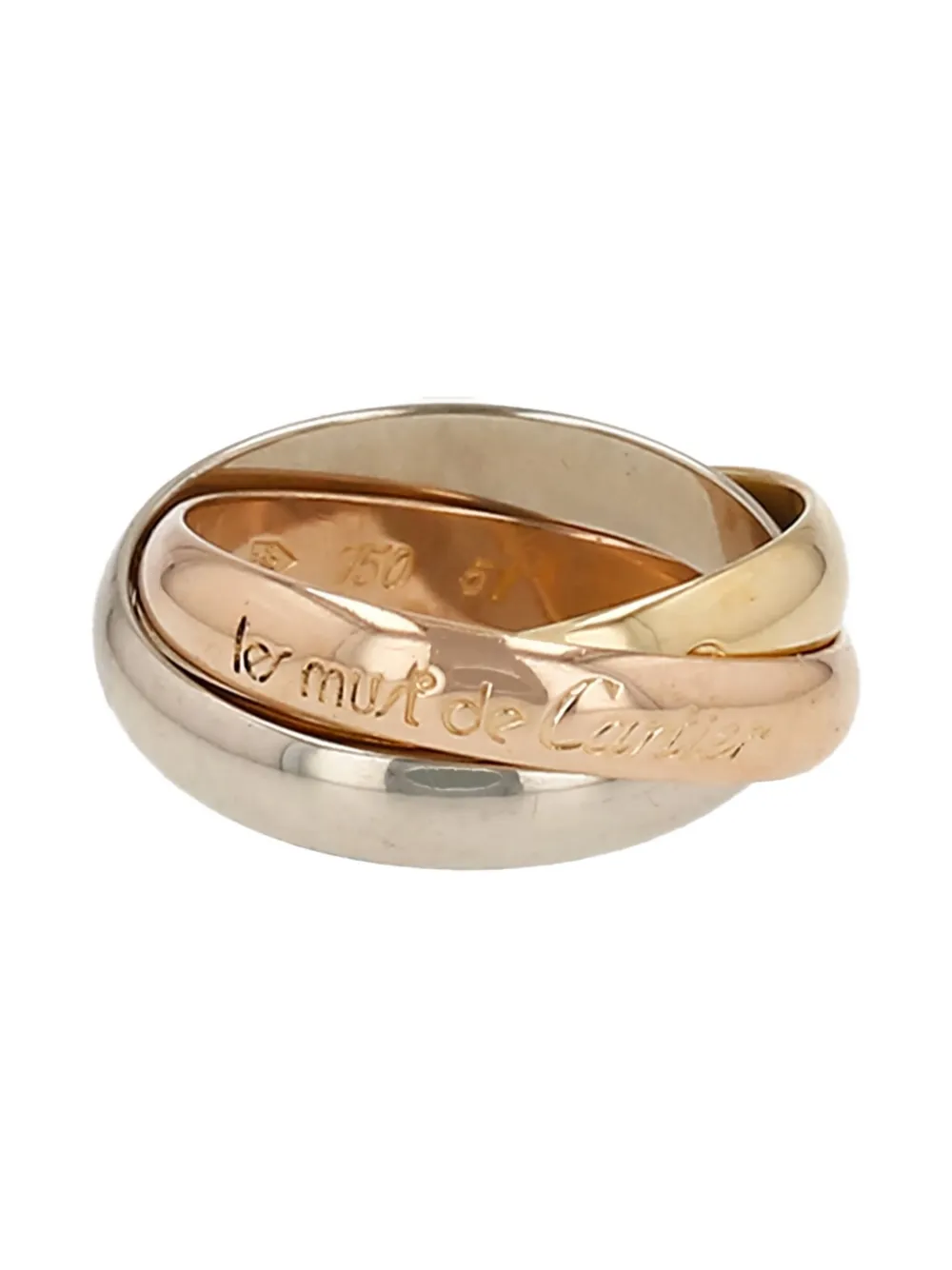 Cartier Yellow gold, Grey Gold And Rose Gold engraved-logo Ring | Gold ...