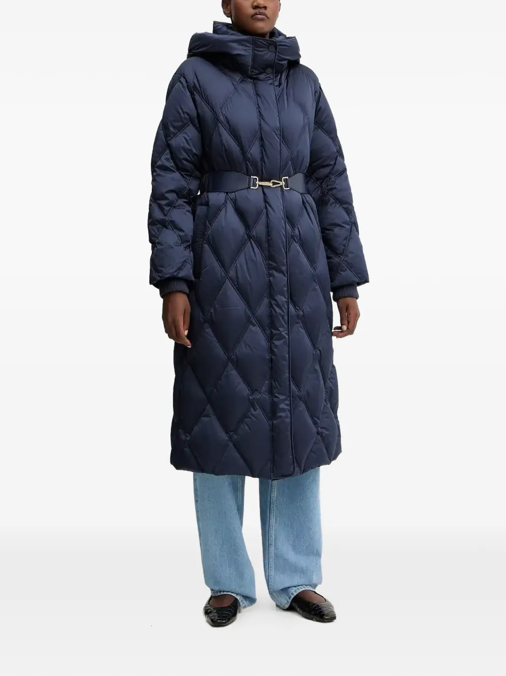 LUISA SPAGNOLI Soiano diamond-quilted Hooded Coat | Blue | FARFETCH ZA