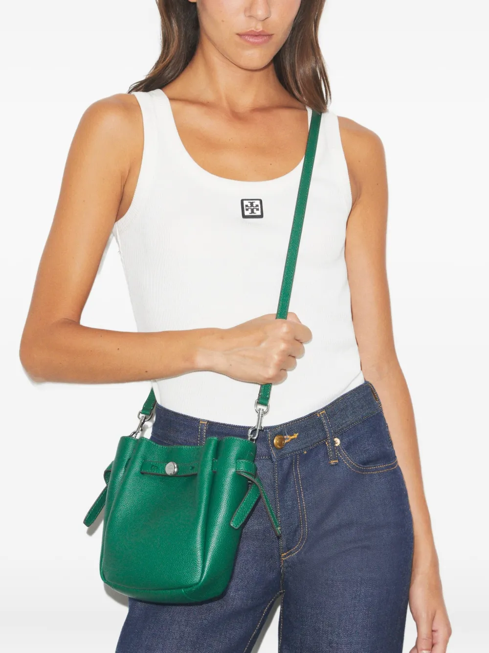 Tory Burch Small Romy Cross Body Bag | Green | FARFETCH UK