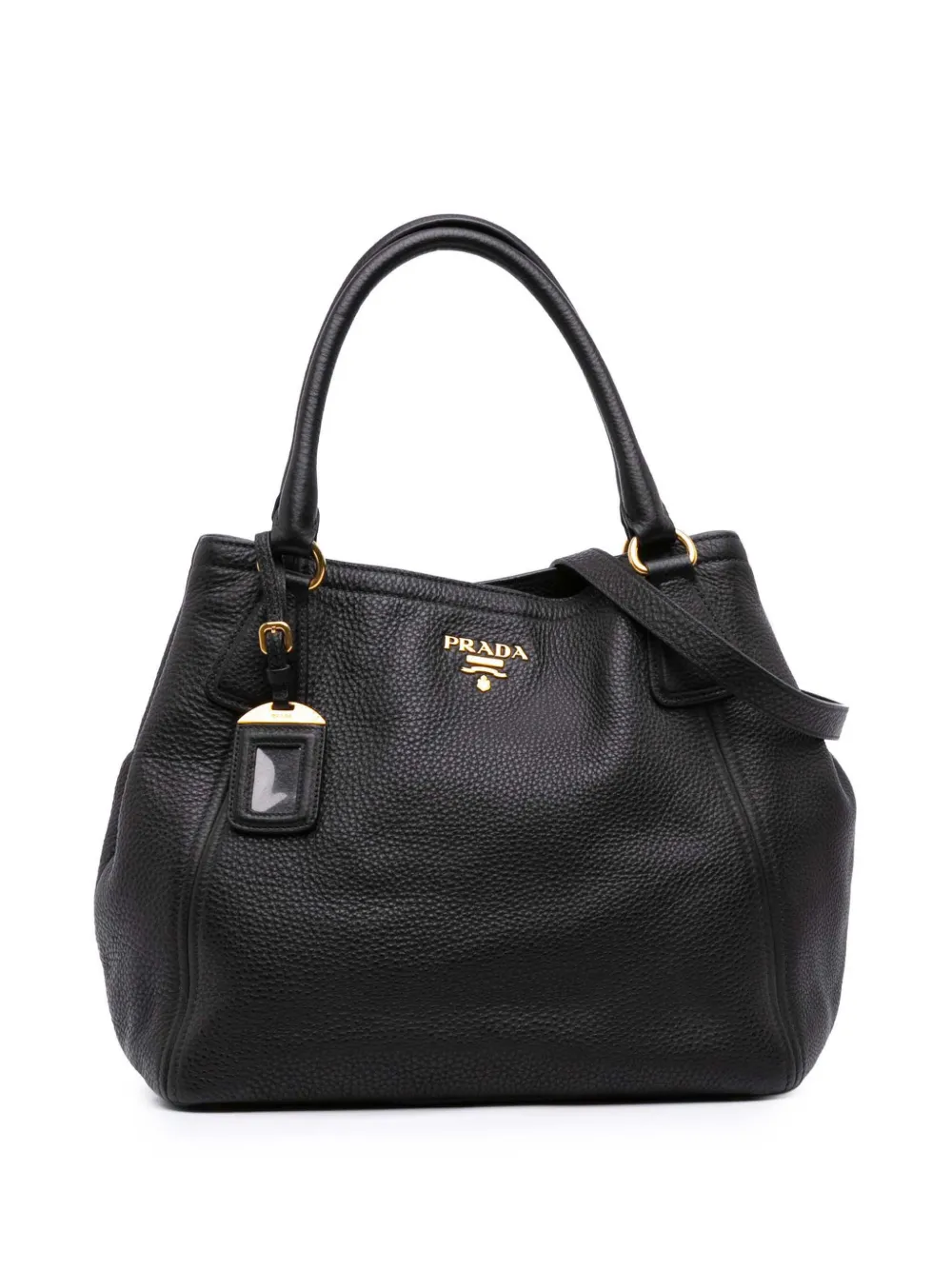 Prada Pre-Owned Vitello Daino Open Convertible 斜挎包（2010-2025年典藏款） | 黑色 | FARFETCH CN