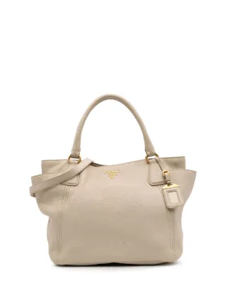 Prada Pre-Owned 2000-2025 Vitello Daino Side Pocket Convertible Tote ...