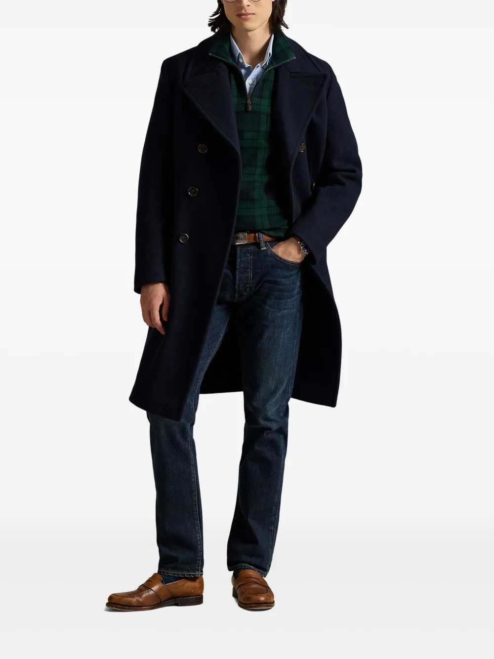 Polo Ralph Lauren half-zip plaid-pattern Sweater | Green | FARFETCH LT