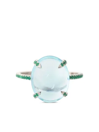 YI Collection 18K White Gold Aquamarine Ring | White | FARFETCH
