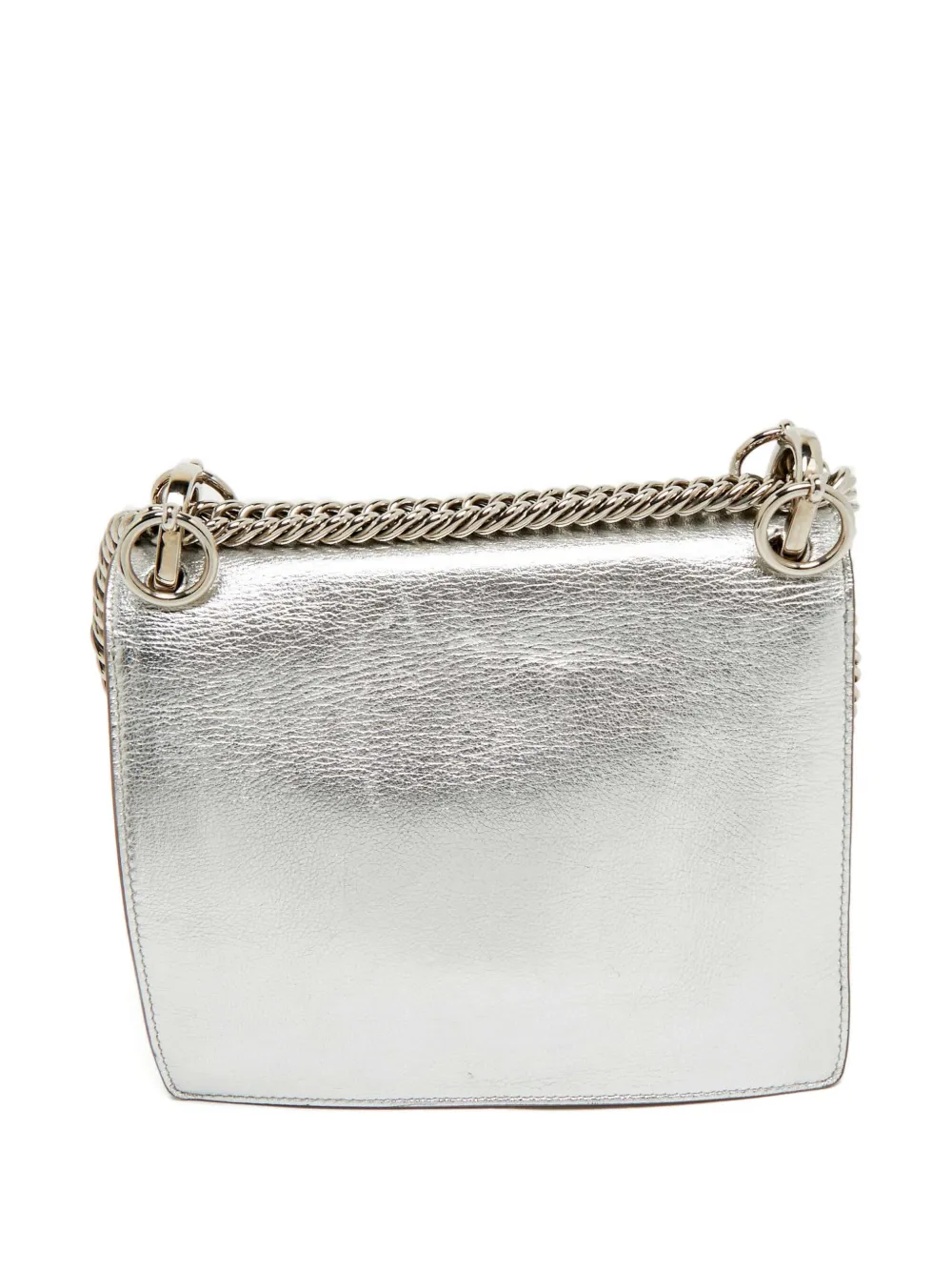 Fendi Pre-Owned Kan scalloped-trim chain-strap Bag | Silver | FARFETCH UK