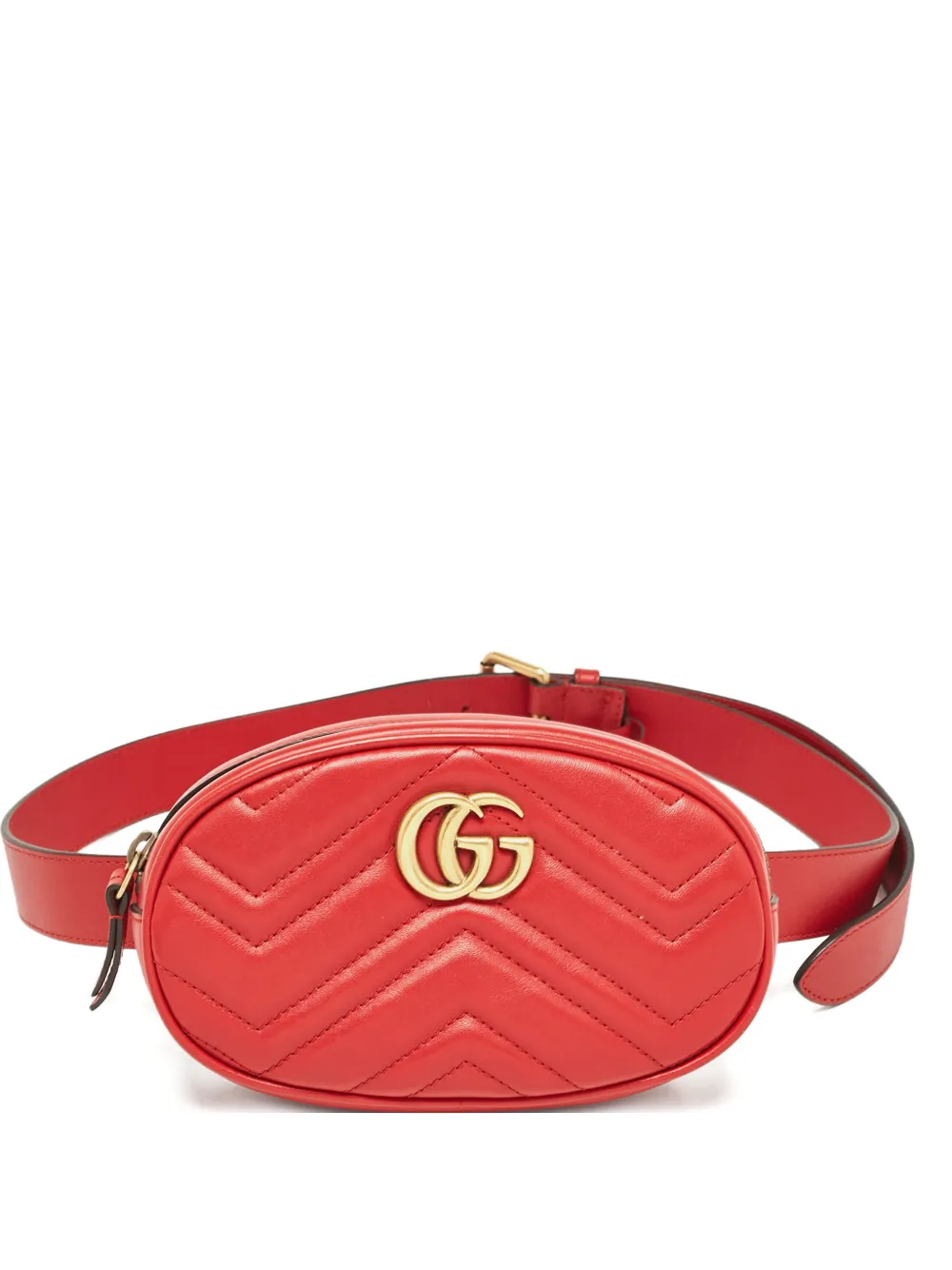 Gucci Pre-Owned Mini GG Marmont Belt Bag | 红色 | FARFETCH CN