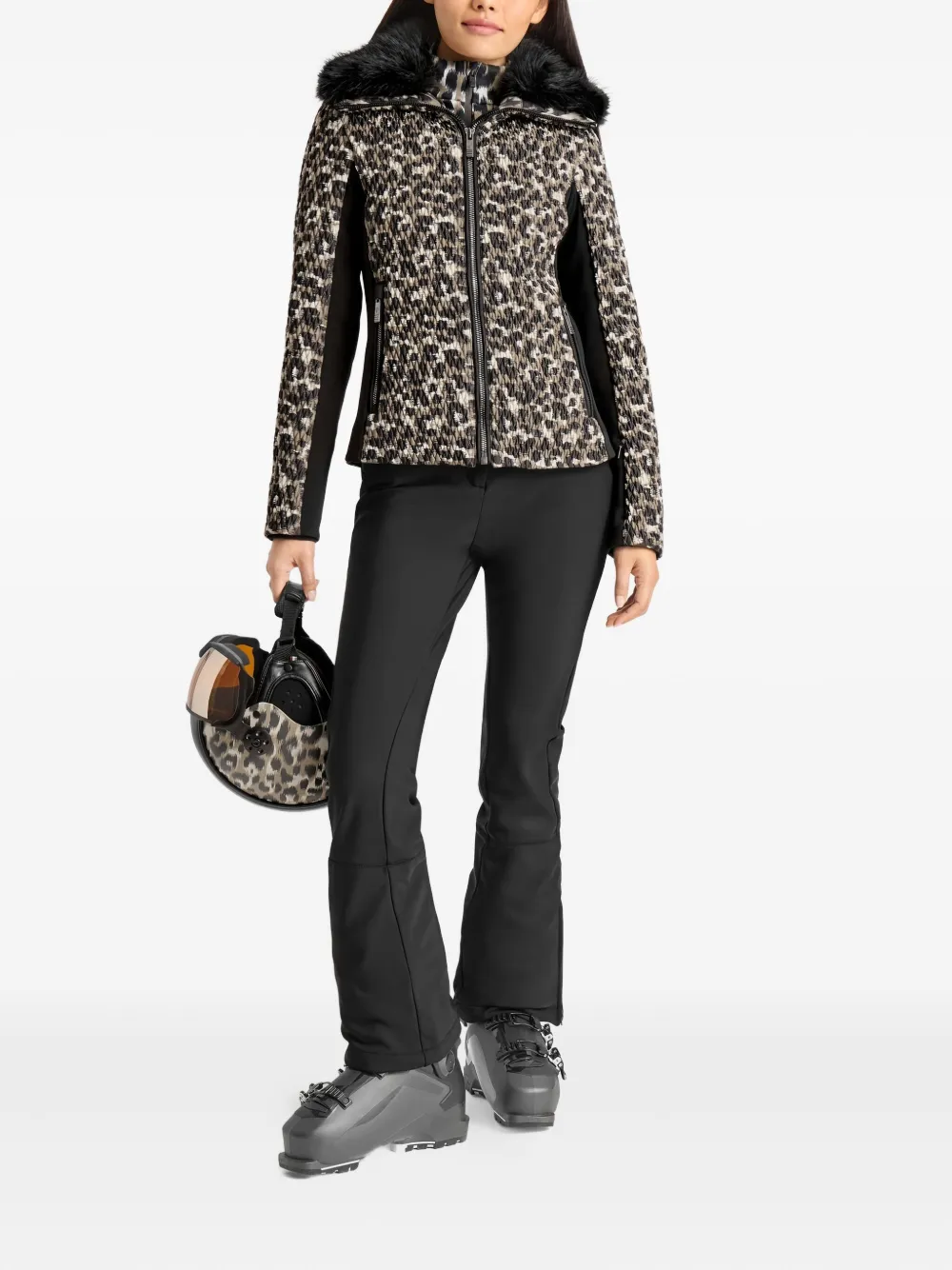 Fusalp leopard-print Ski Jacket | Brown | FARFETCH