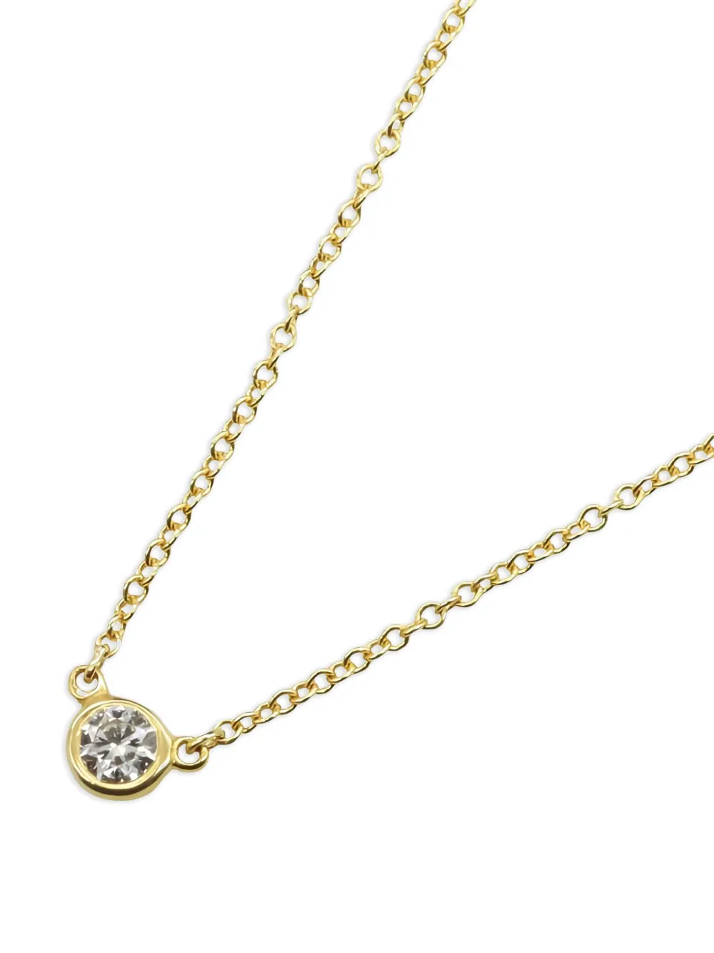 Tiffany & Co. Pre-Owned 18K Yellow Gold By-the-Yard Diamond Necklace ...