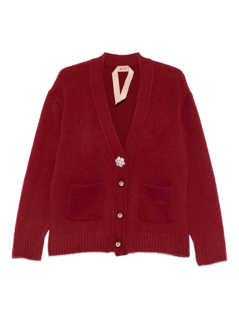Nº21 brushed-effect Cardigan | Red | FARFETCH UK