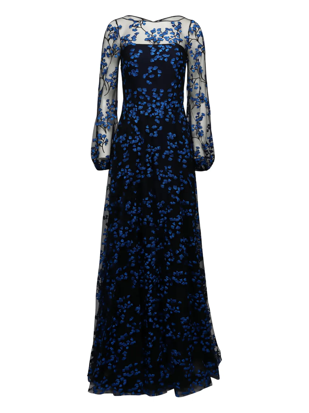 Naeem Khan Floral long-sleeve Maxi Dress | Black | FARFETCH UK