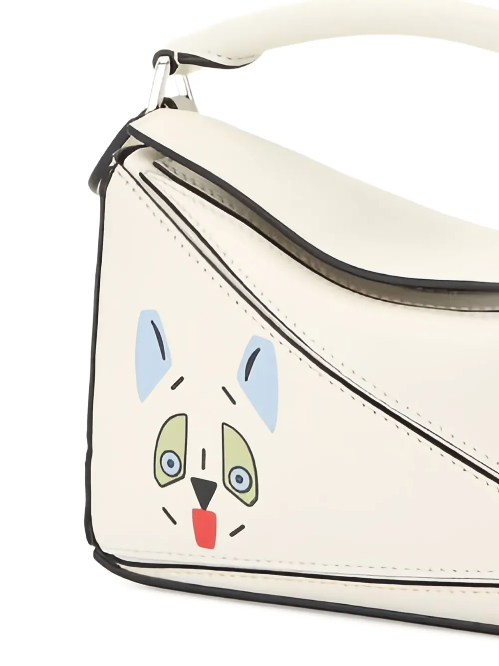 LOEWE Mini Puzzle Futurist Cat Tote Bag | Neutrals | FARFETCH