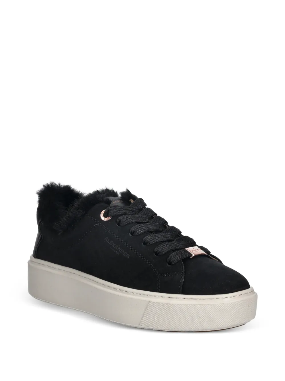 Alexander Smith London Faux fur-trim Sneakers | Black | FARFETCH AU