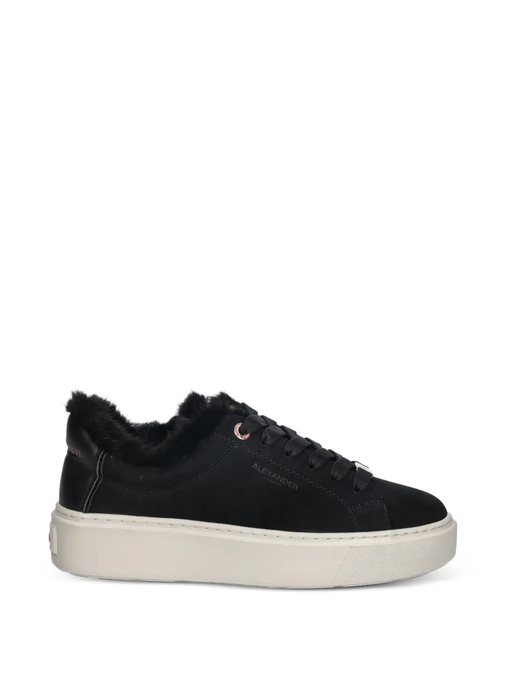 Alexander Smith London Faux fur-trim Sneakers | Black | FARFETCH TW