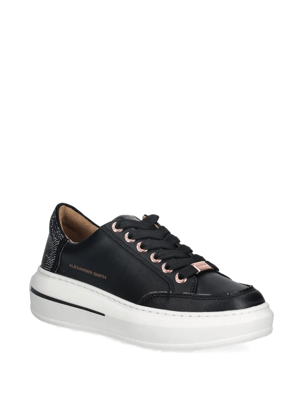 Alexander Smith Lancaster Appliqué lace-up Sneakers | Black | FARFETCH AU
