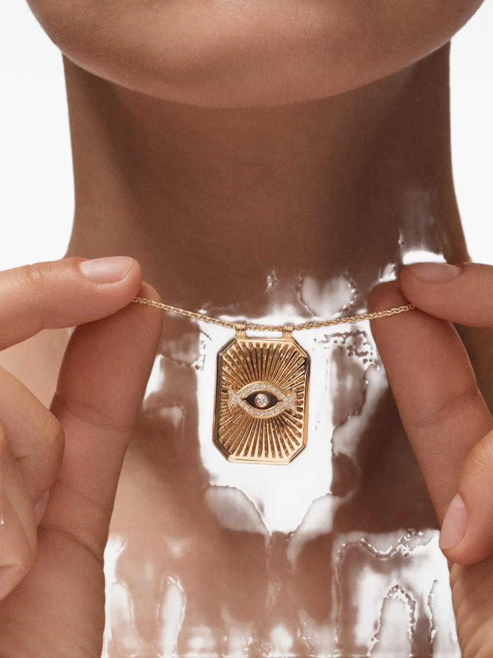 Marie Lichtenberg Eye Diamond Scapular Necklace | Gold | FARFETCH