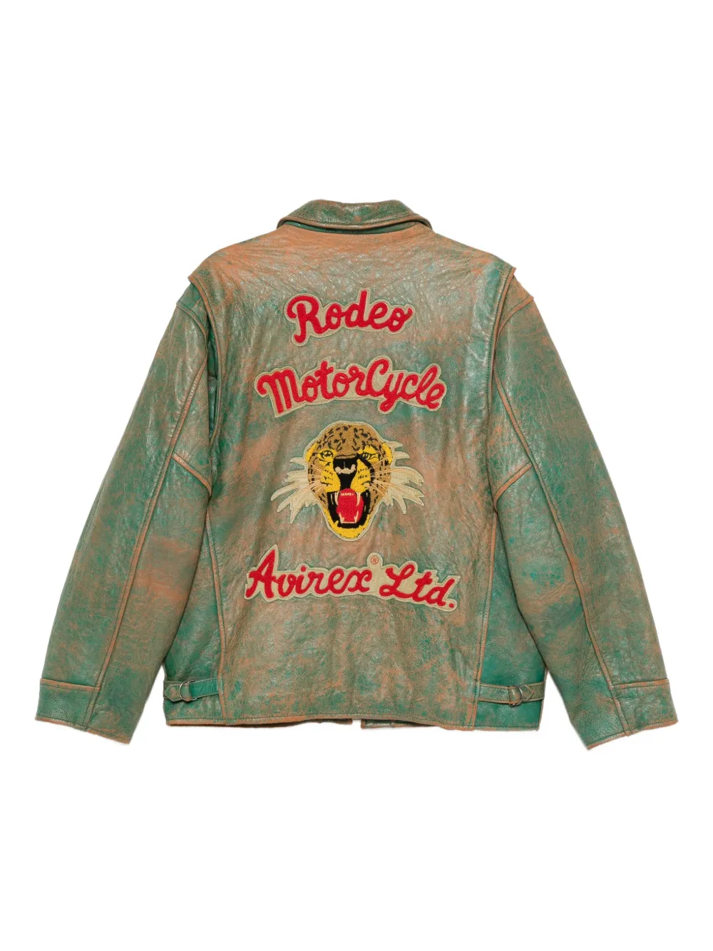 A.N.G.E.L.O. Vintage Cult 1990s faded-effect Leather Jacket | Green ...