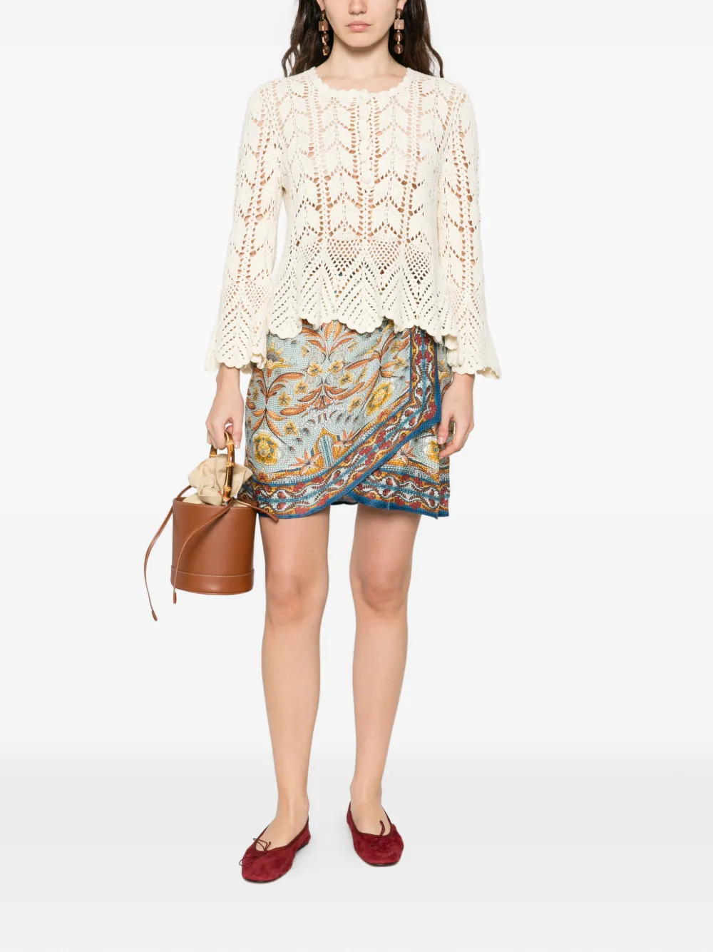 FARM Rio Mosaic Garden Mini Wrap Skirt | ブルー | FARFETCH JP