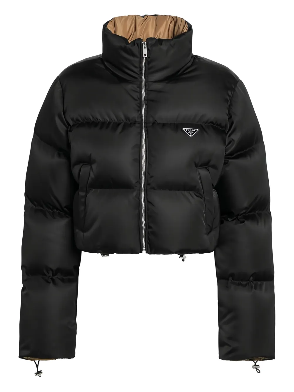 Prada funnel-neck Puffer Jacket | Black | FARFETCH UK