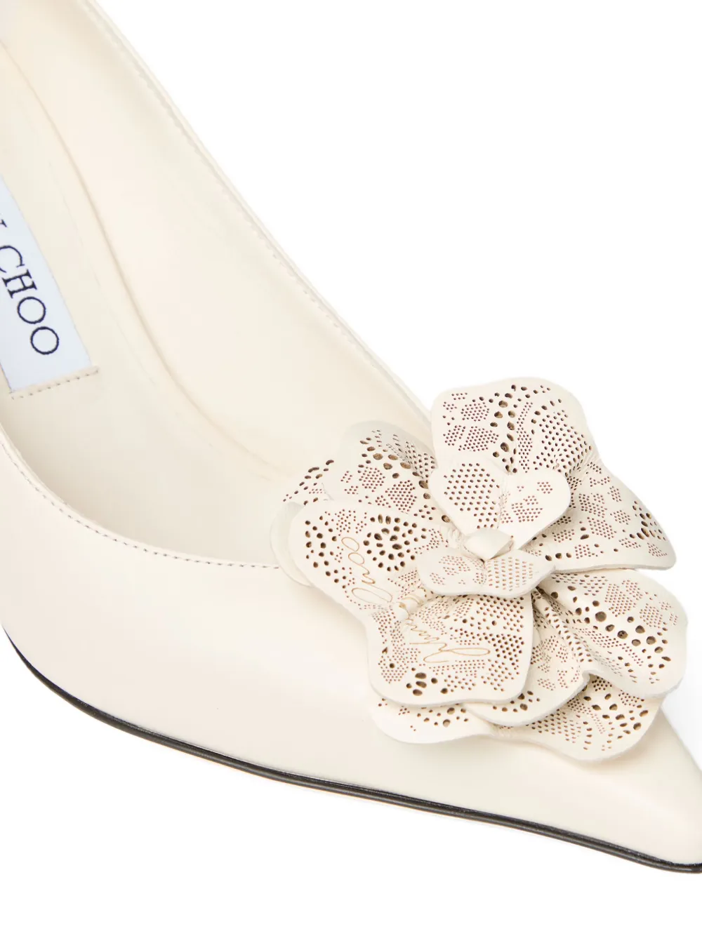 Jimmy Choo 85 mm Mimmi pumps met bloemapplicatie Beige - Schoenen.nl