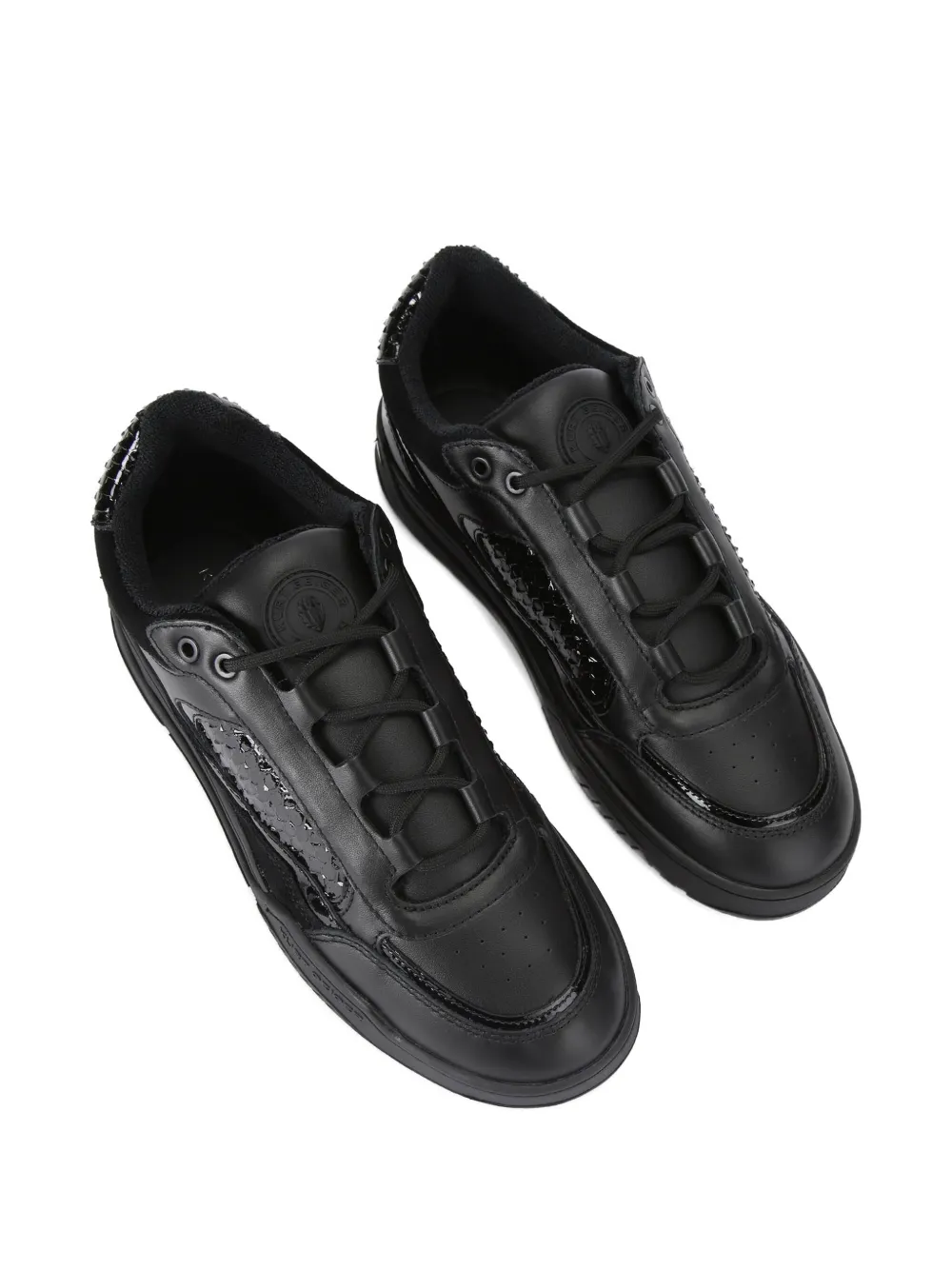 Kurt Geiger London Kingsland Lizard Embossed Sneakers | Black | FARFETCH UK