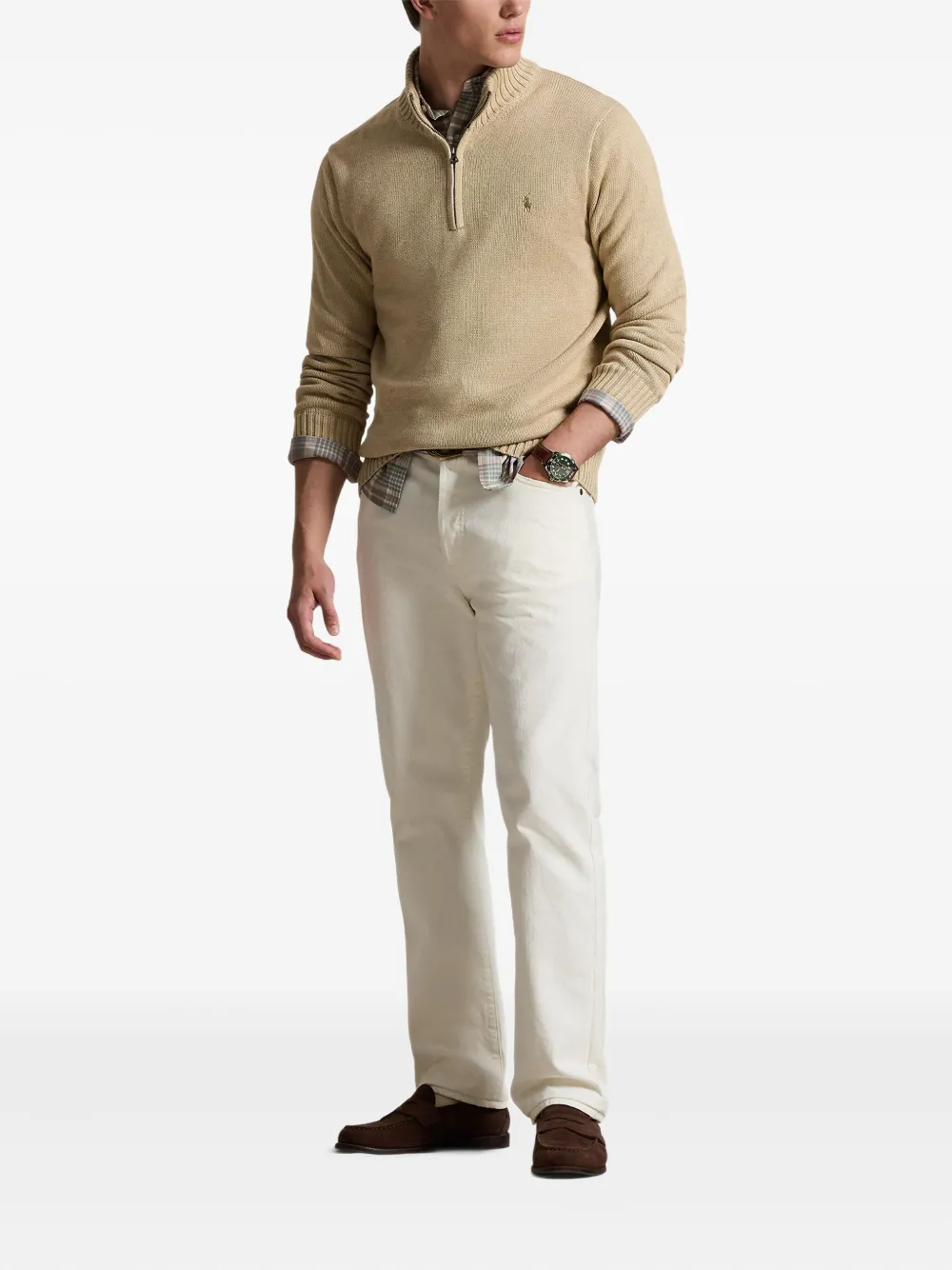 Polo Ralph Lauren Zipped long-sleeved Sweater | Neutrals | FARFETCH HR