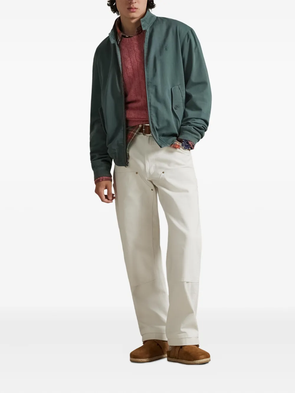 Polo Ralph Lauren Zip Up Cotton Bomber Jacket Green Farfetch 2791