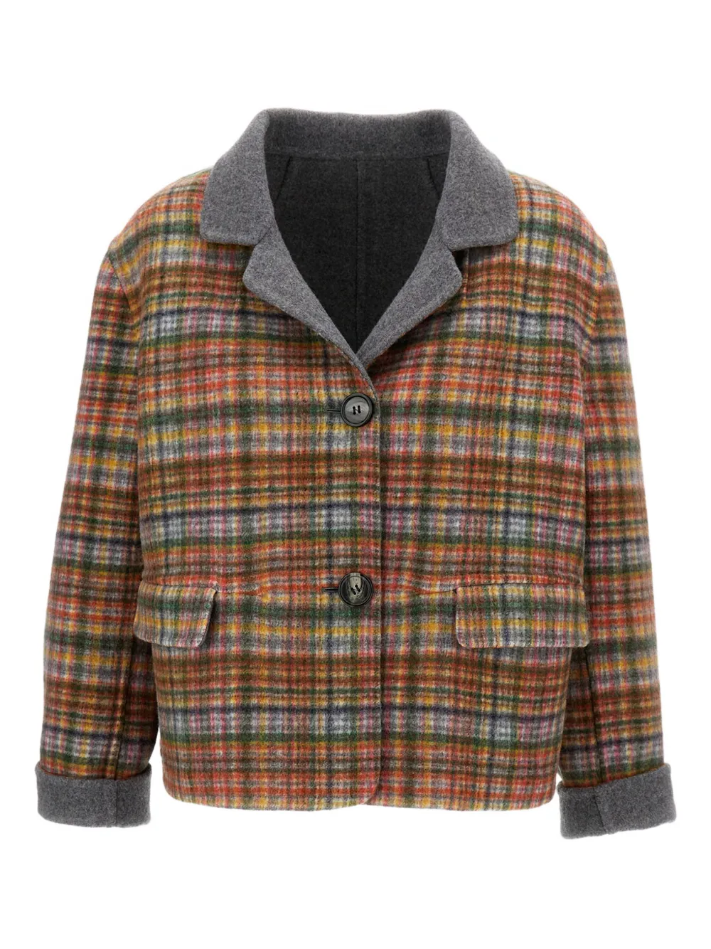 NANNA PAUSE check-pattern Wool Jacket | Brown | FARFETCH GE
