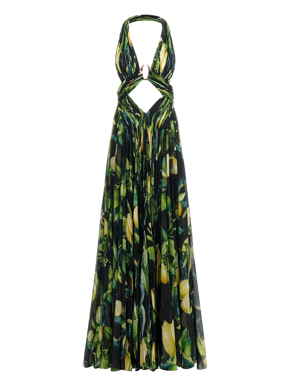 Roberto Cavalli cut-out lemon-print Maxi Dress | Black | FARFETCH