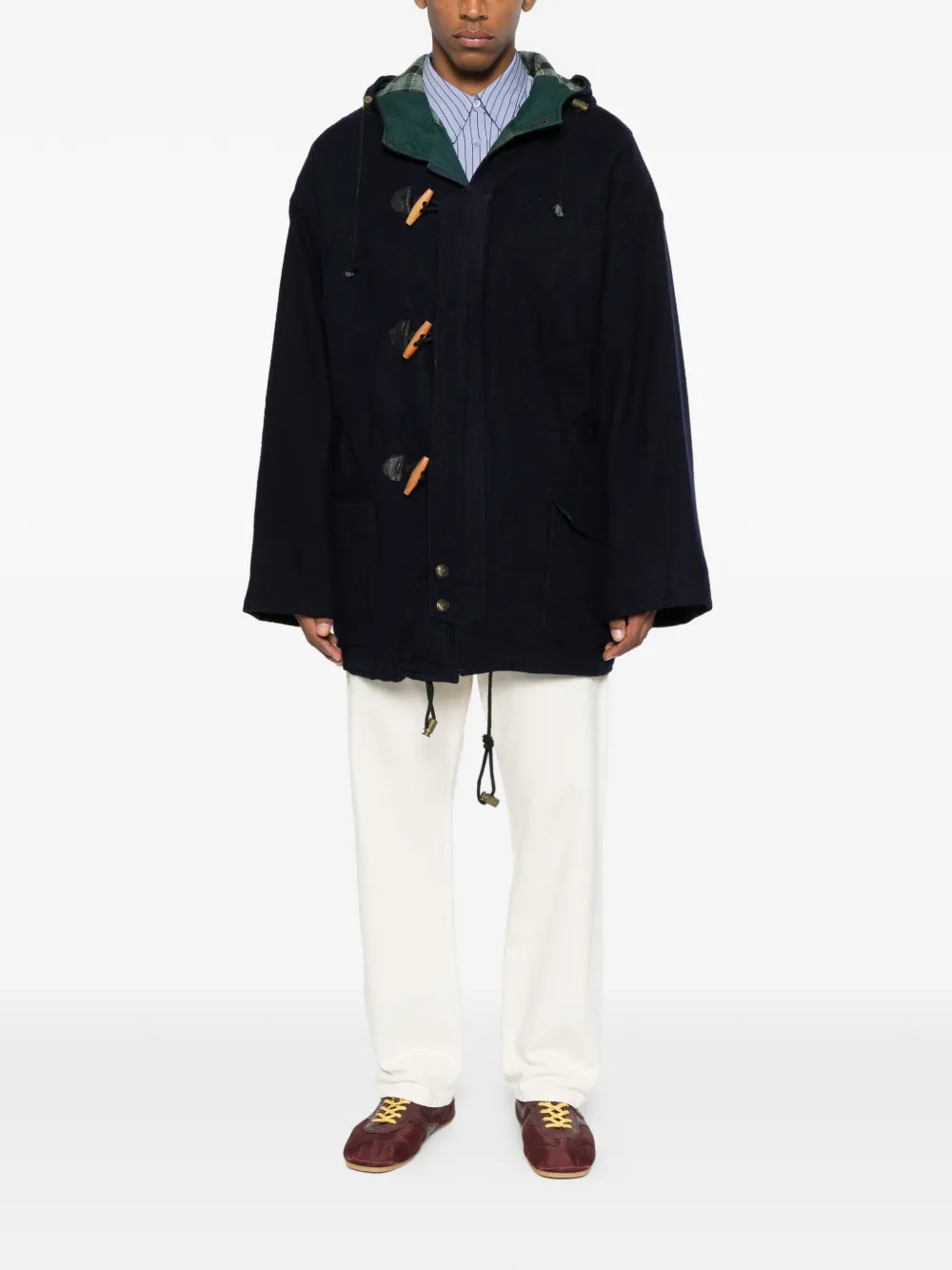 A.N.G.E.L.O. Vintage Cult 1980s toggle-fastening Wool Coat | Blue ...