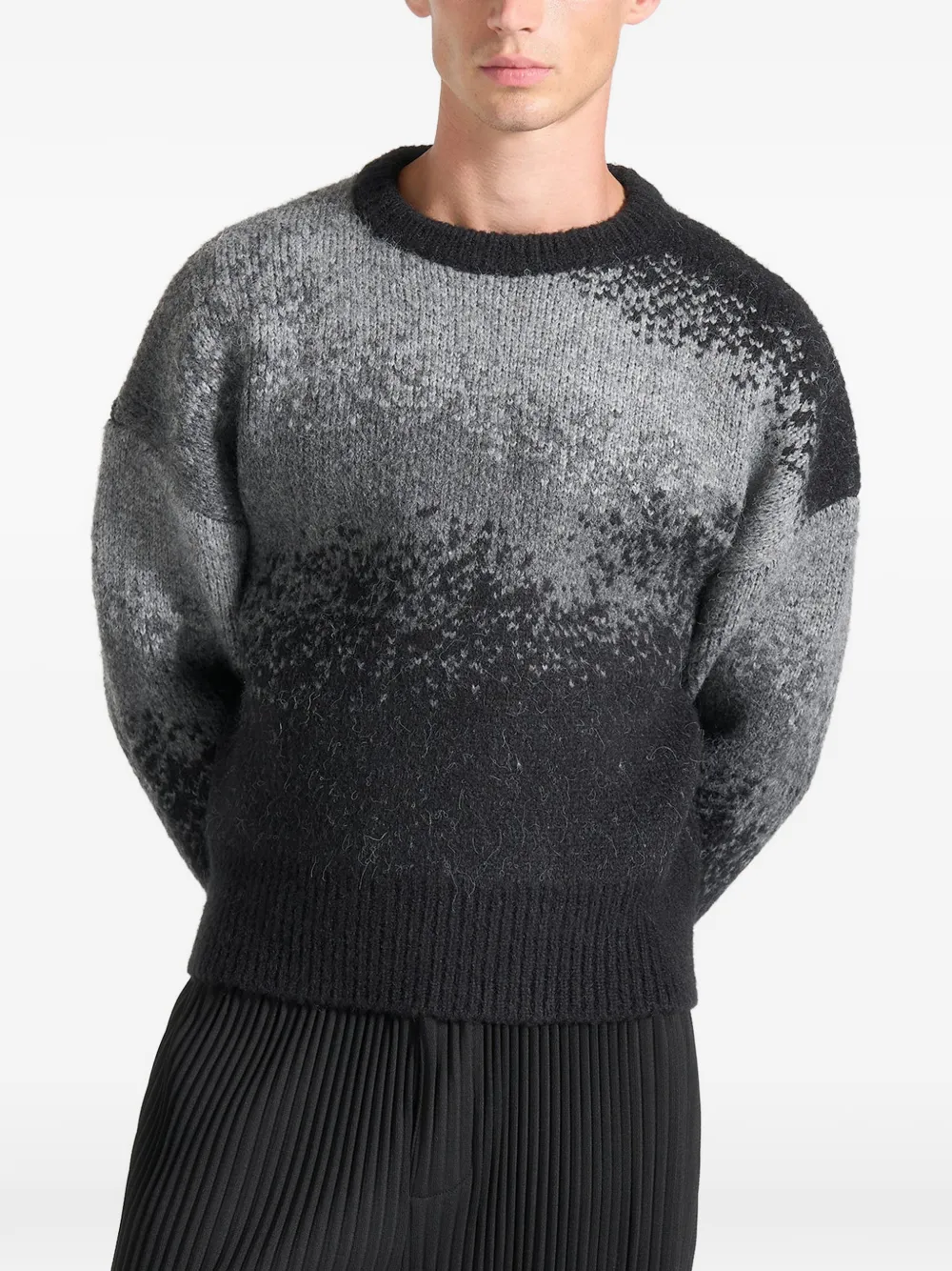 Manière De Voir Yani ombré-effect crew-neck sweater - Grey - Curated ...