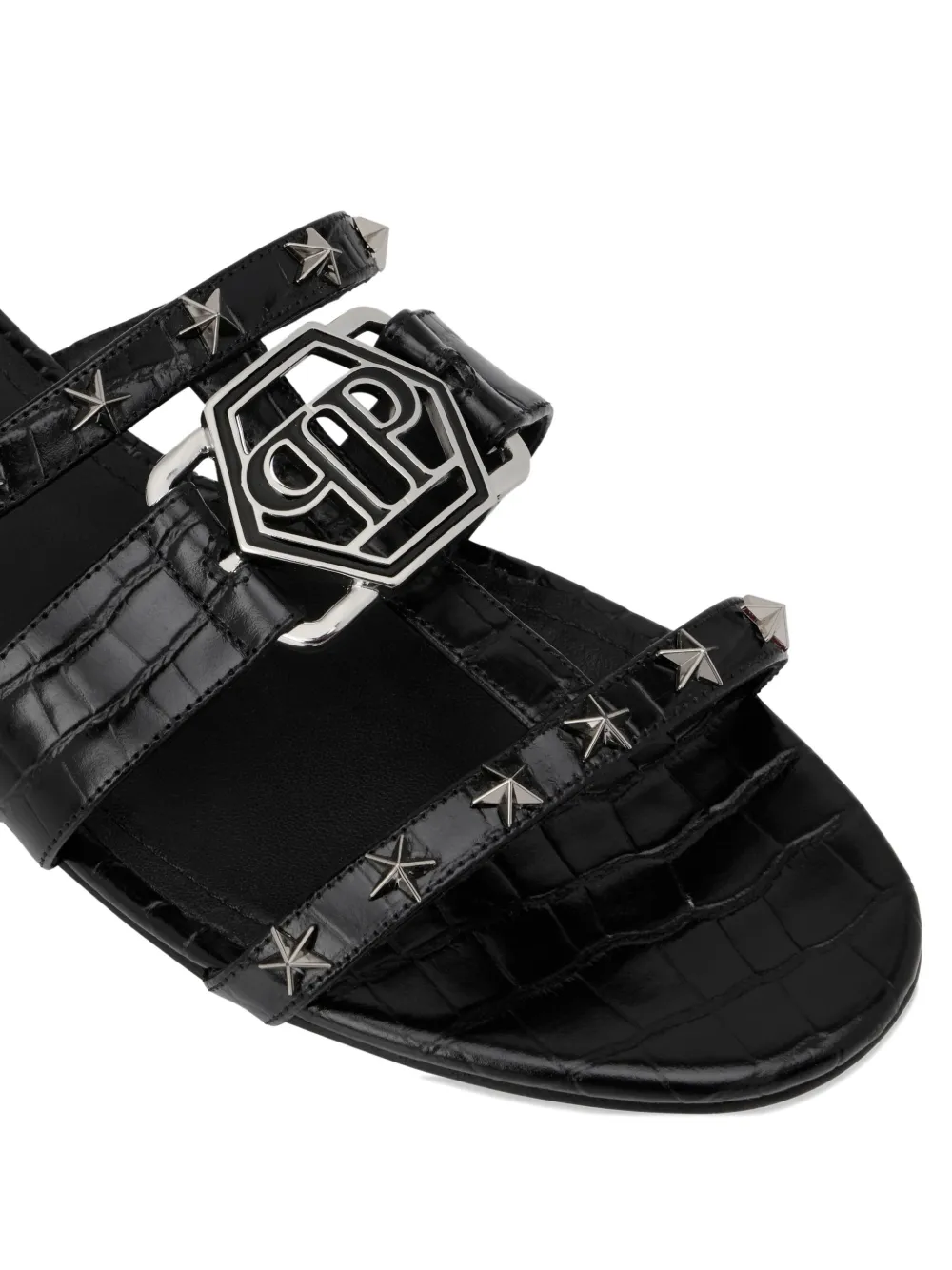 Philipp Plein Cocco stars sandals Zwart - Schoenen.nl