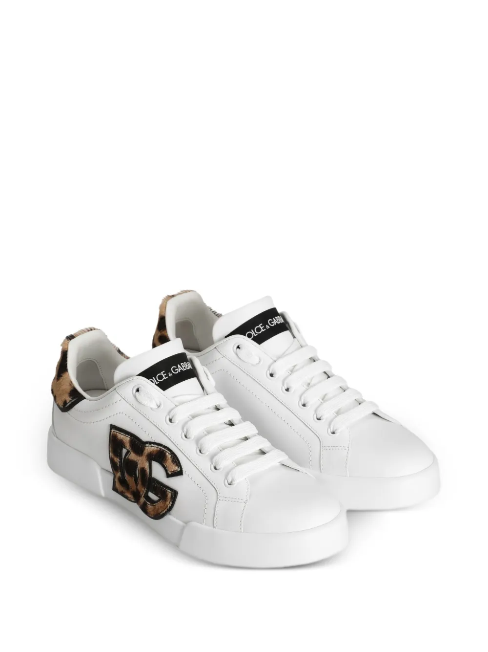 Dolce & Gabbana logo-appliqué Leopard Sneakers | White | FARFETCH CA
