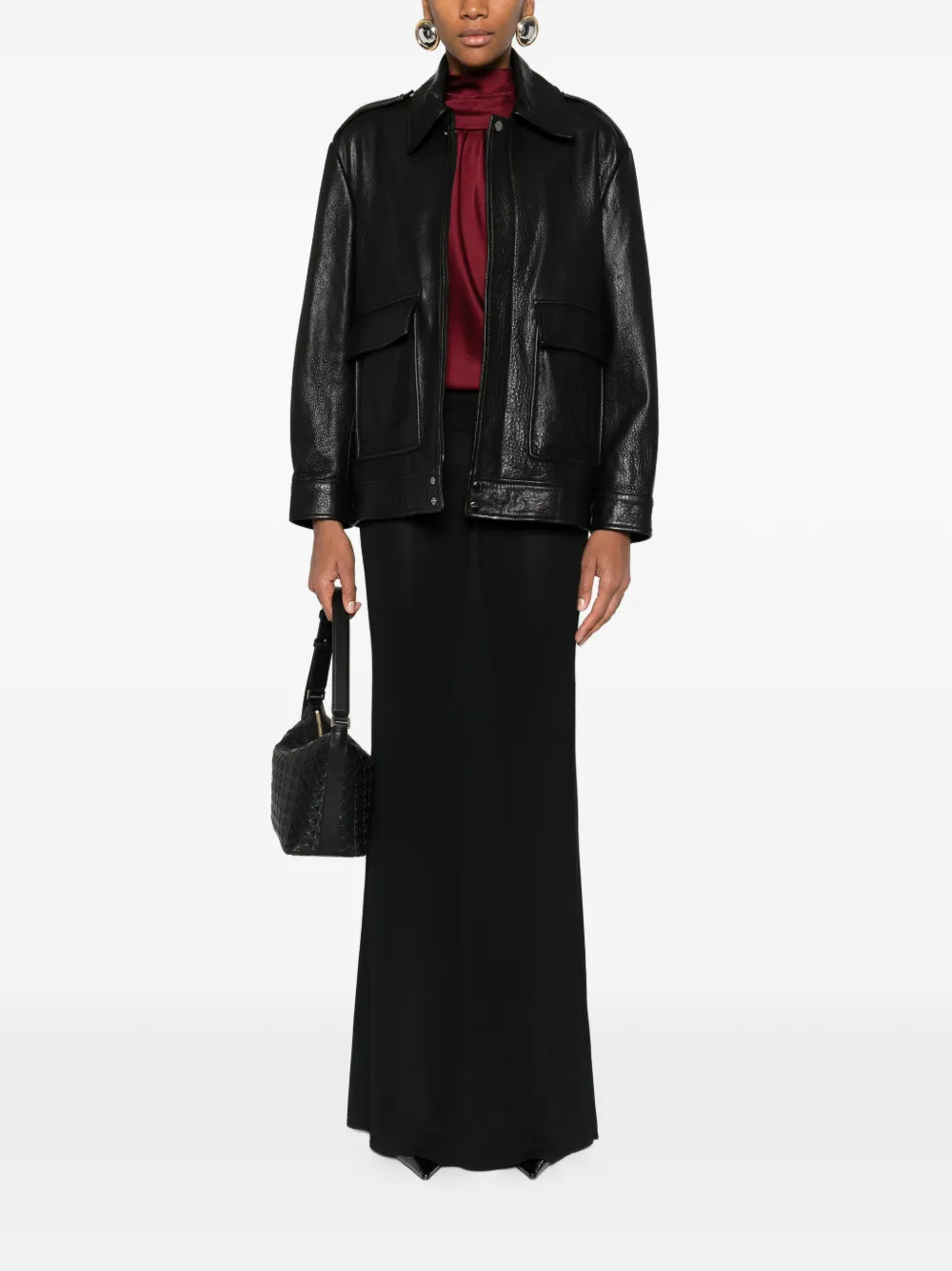 Nour Hammour Drey The It Girl Leather Jacket | Black | FARFETCH AU