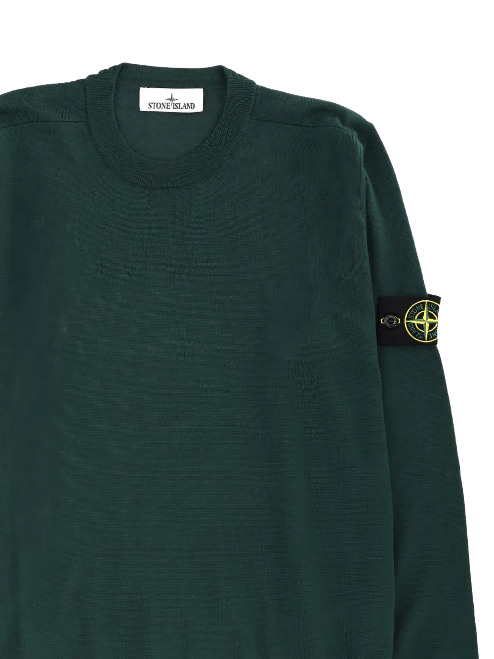Stone Island logo-patch crew-neck Sweater | 绿色 | FARFETCH CN