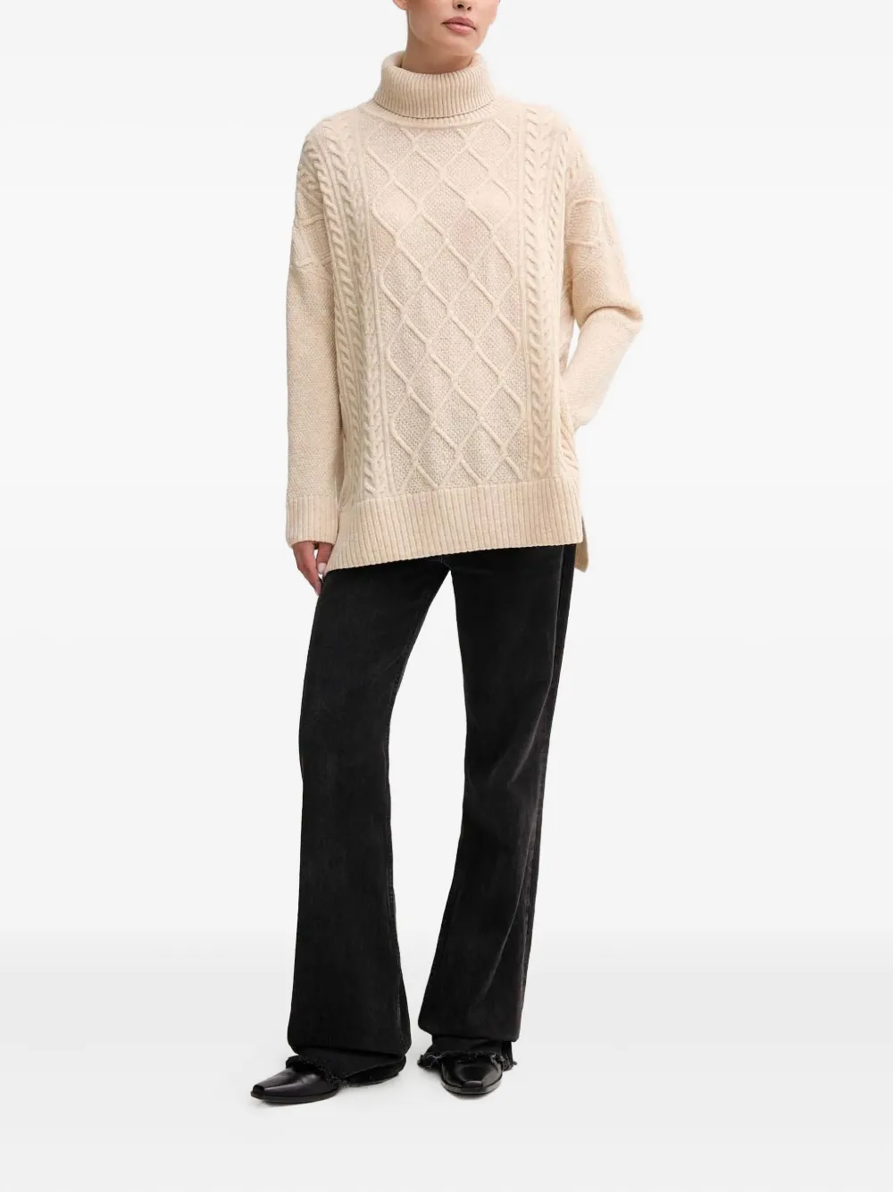 Barbour Burne cable-knit roll-neck Sweater | Neutrals | FARFETCH BE