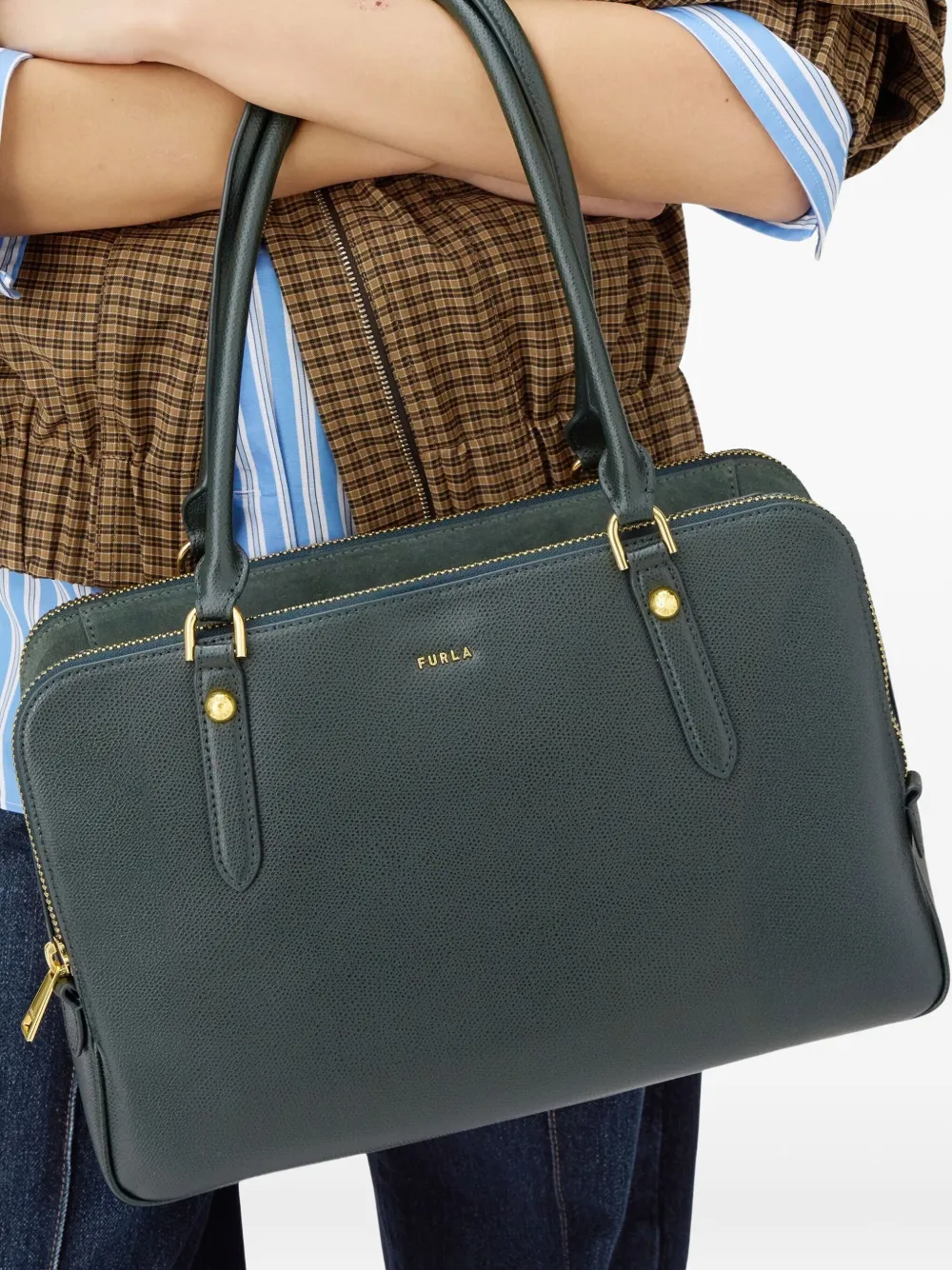 Furla Large logo-lettering Bag | Green | FARFETCH