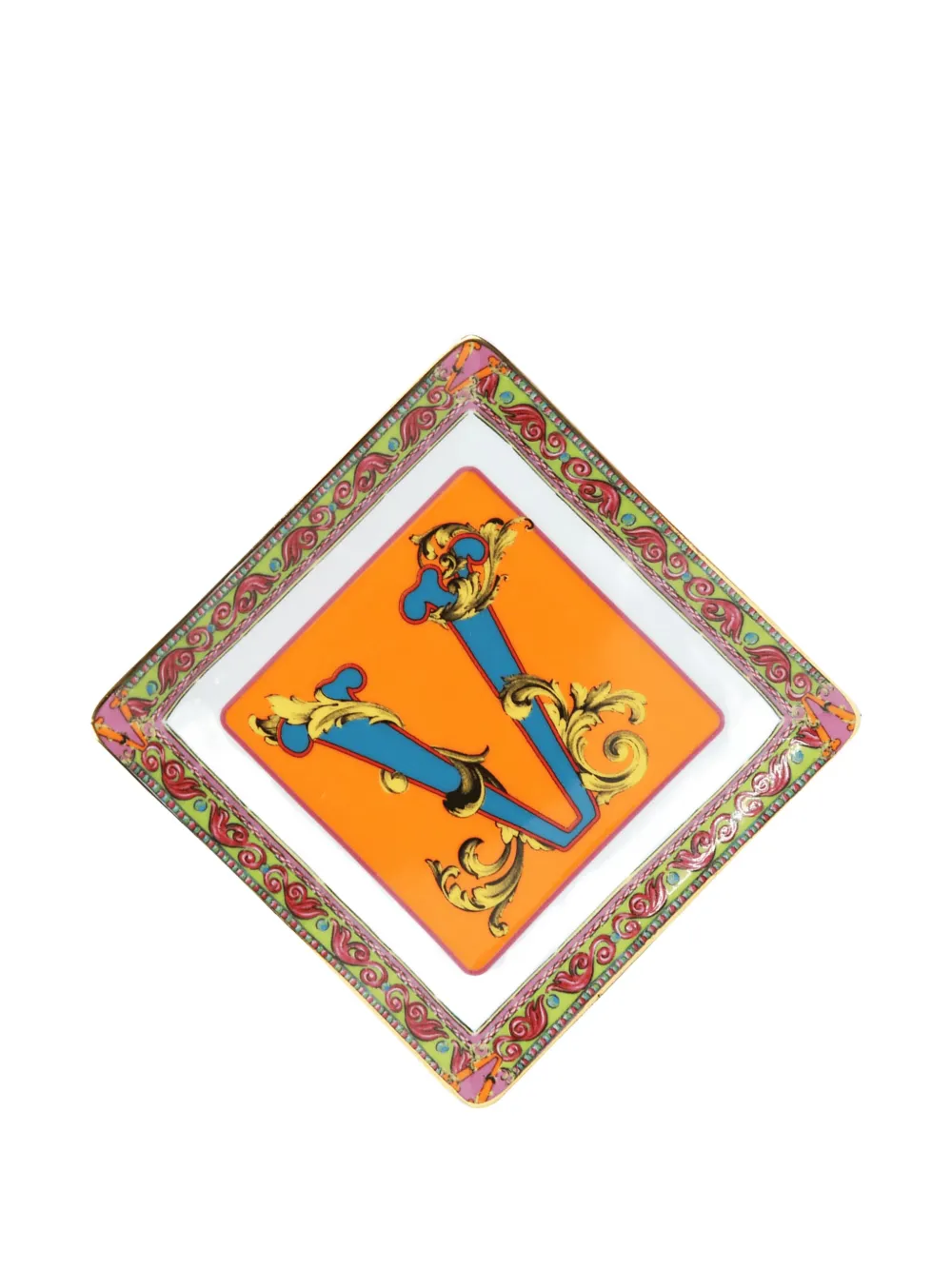 BACI MILANO letter-detail Decorative Tray (15cm x 15cm) | Orange ...