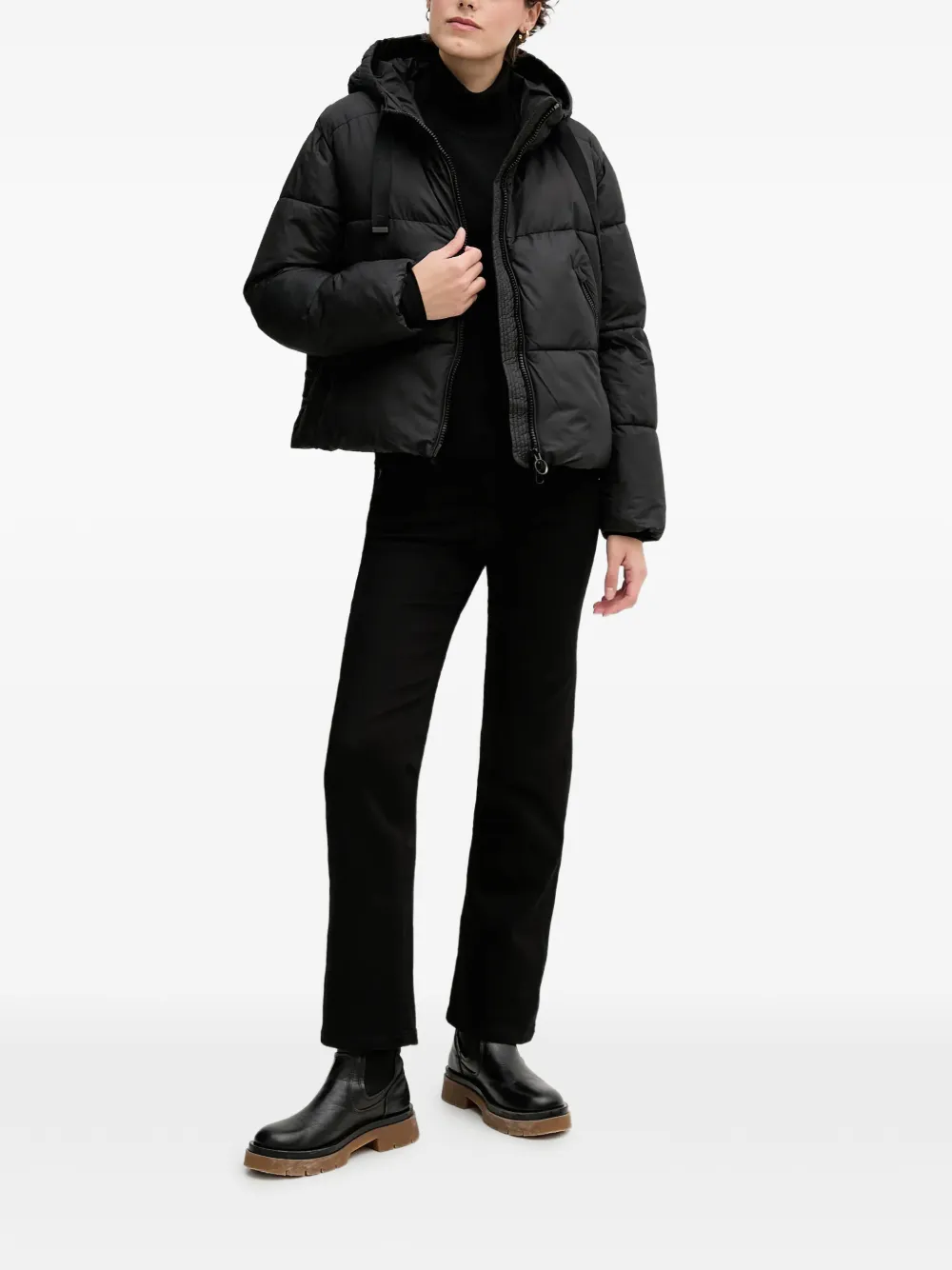 Geox Spherica Hooded Puffer Jacket | Black | FARFETCH ZA