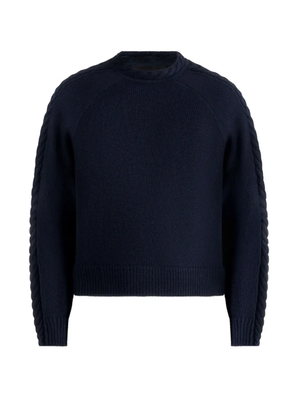 Manière De Voir Raymond plait-detail raglan-sleeve Knit Blue Sweater ...