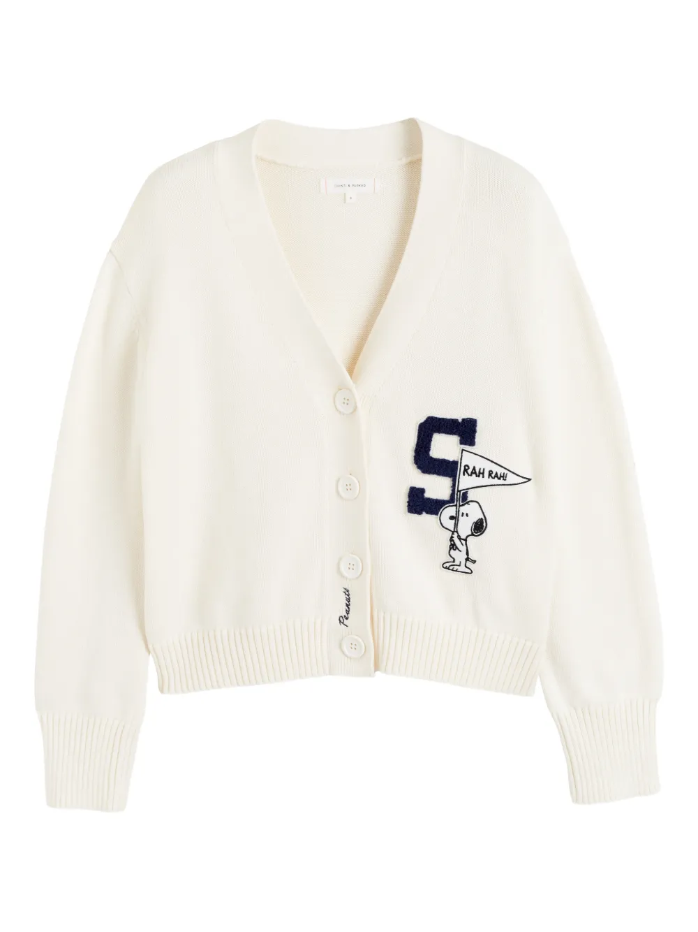 Chinti & Parker x Peanuts Snoopy Varsity Cardigan | Neutrals | FARFETCH