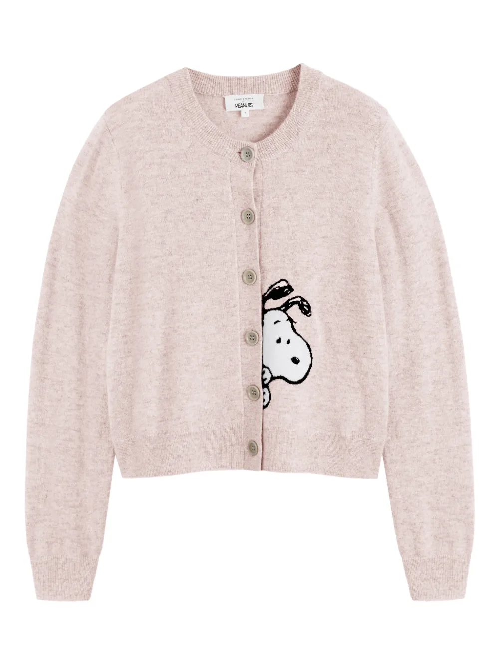 Chinti & Parker x Peanuts Snoopy Peekabow Cardigan | Pink | FARFETCH CA