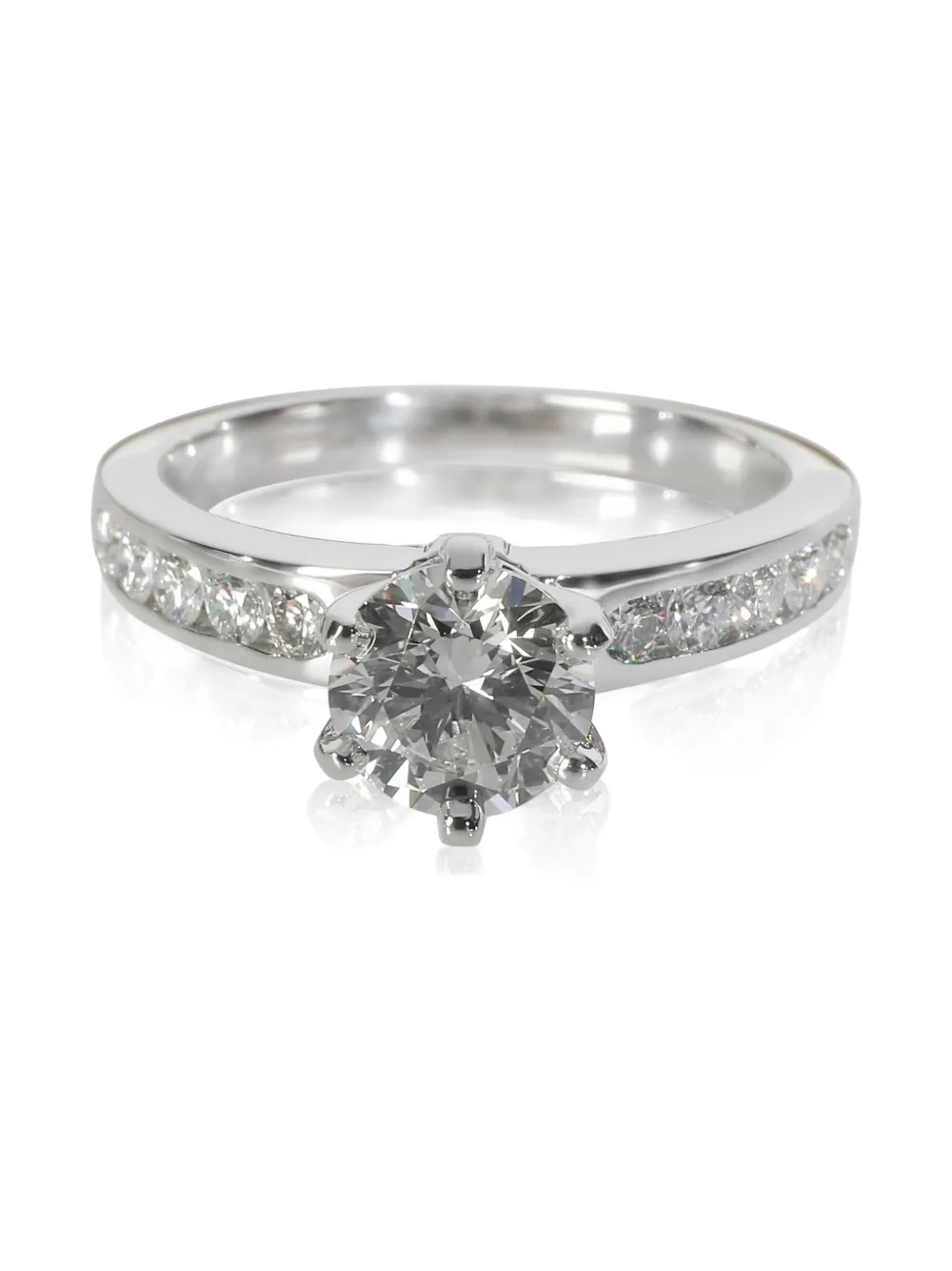 Tiffany & Co. Pre-Owned channel-set Diamond Engagement Ring | Silver ...