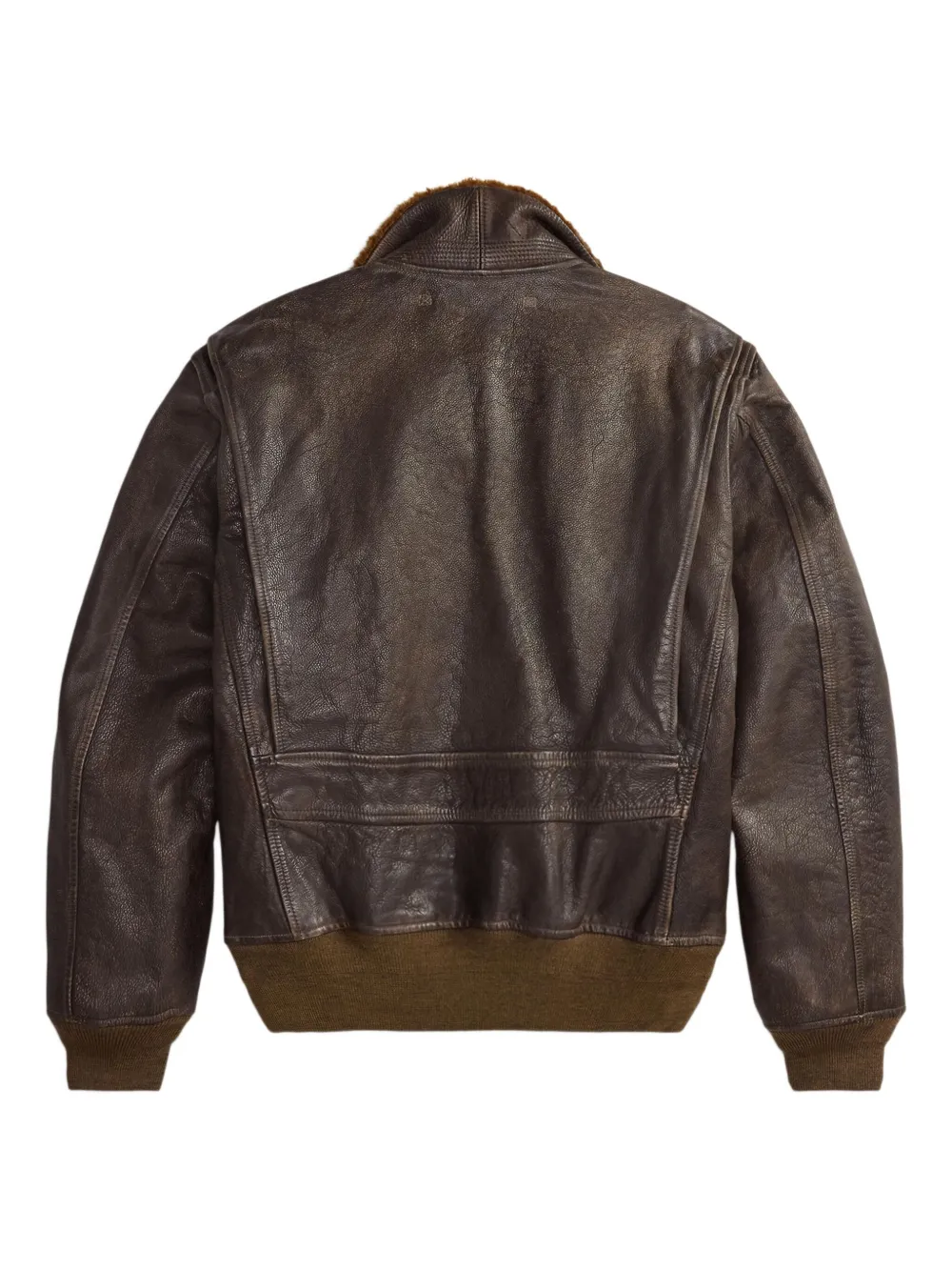 Ralph Lauren RRL shearling-collar Leather Jacket | Brown | FARFETCH CA