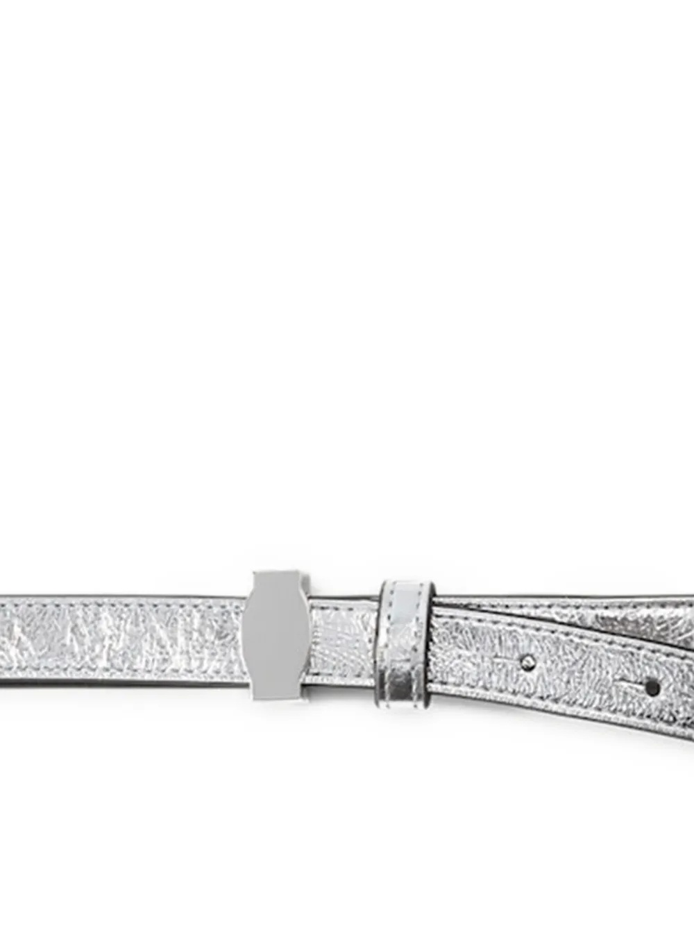 Veronica Beard Dash Metallic Leather Belt | Silver | FARFETCH AU