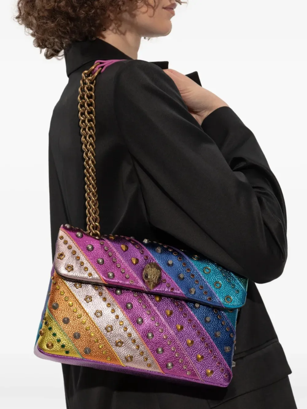 Kurt Geiger London London Kensington Studded Cross Body Bag | Pink ...