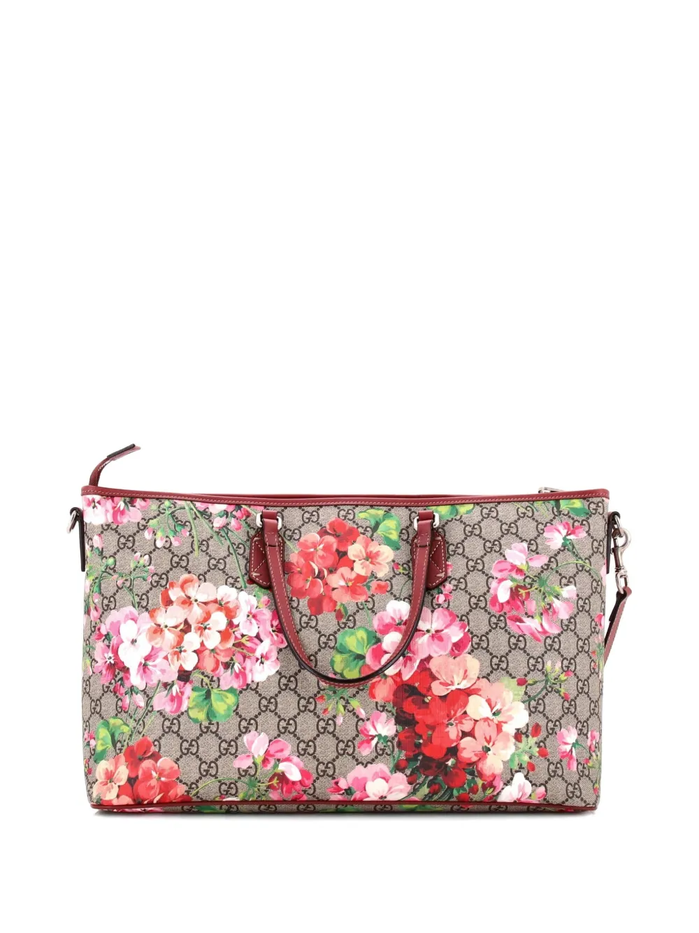 Gucci Pre-Owned Convertible Zip Blooms Print GG Coated Canvas Large ...